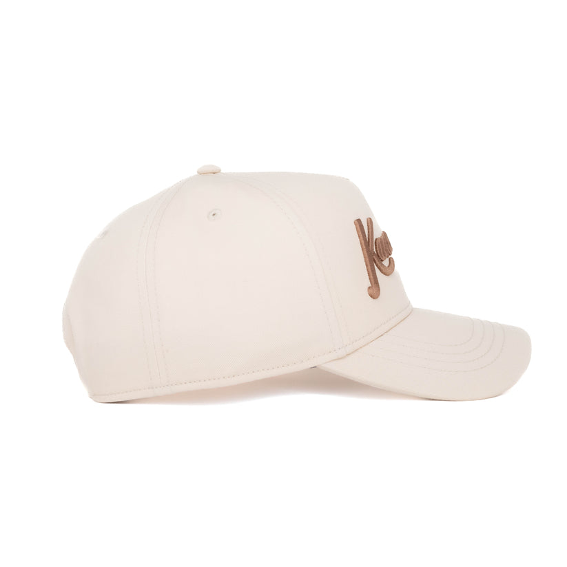 Kansas City Cursive Snapback - Off-White x Light Brown – CityBrimCo.