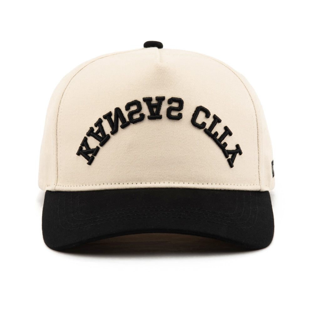 Upside Down Kansas City Snapback - Off-White x Black – CityBrimCo.